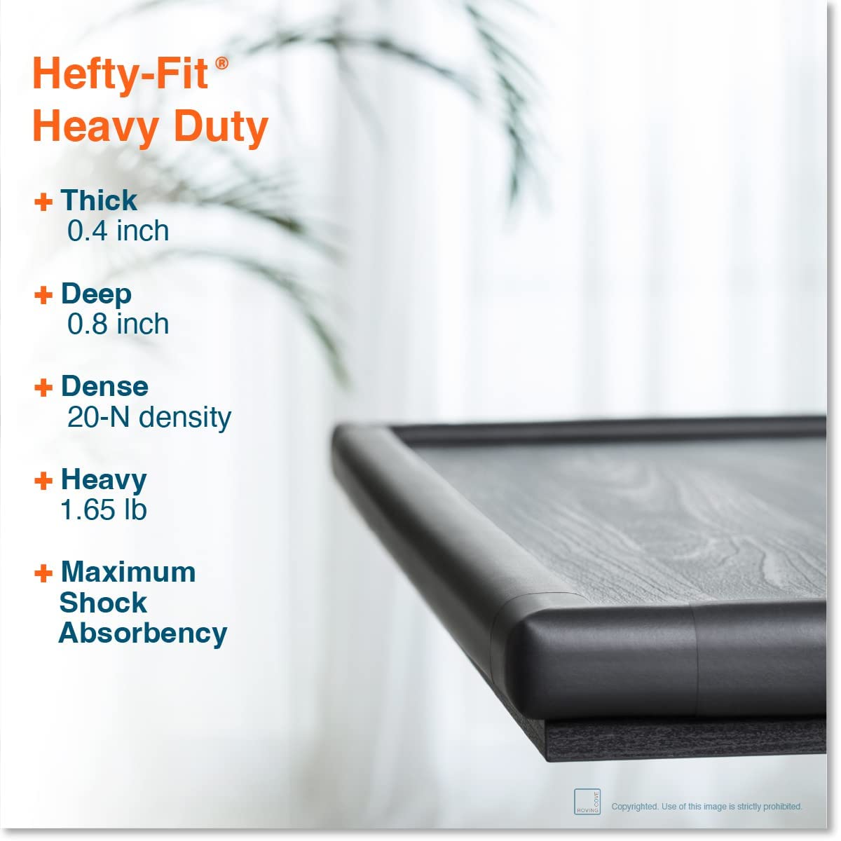 18ft Edge 16 Corners - Bundle & Save - RovingCove HeftyFit Edge Corner Guards (18ft Edge 8 Corners, Onyx Black) + RovingCove HeftyFit Corner Guards (8 Corners, Onyx Black)