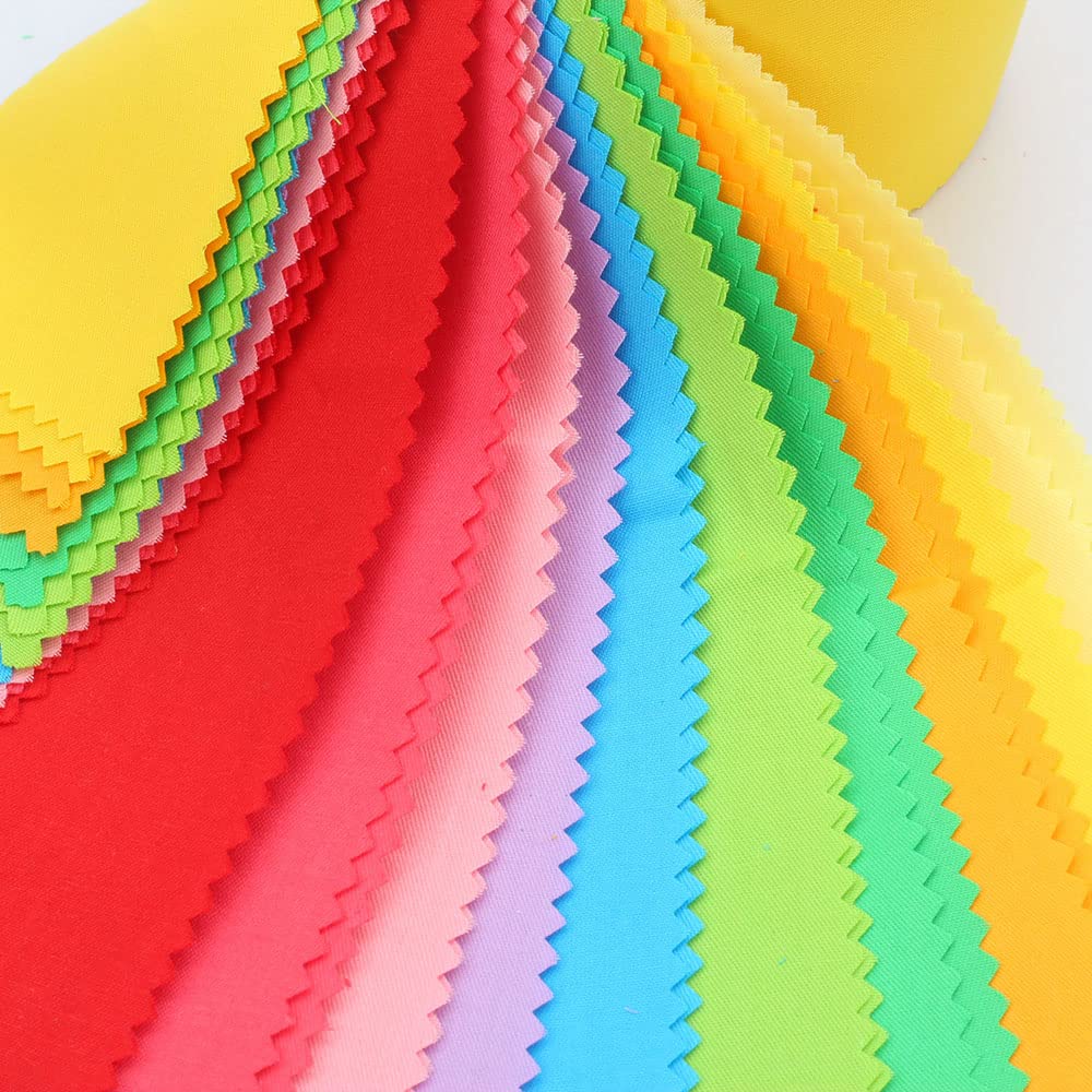 100% Cotton Bright Rainbow Jelly Roll Fabric 20 Pieces 2.4-inch Strips Quilting Fabric (Solid Color 20PCS)