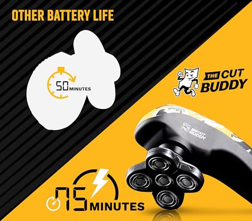 Head Shaver for Bald Men, Water-Resistant, Replaceable Head, Rechargeable, Electric, Cordless, Ergonomic, Bald Buddy