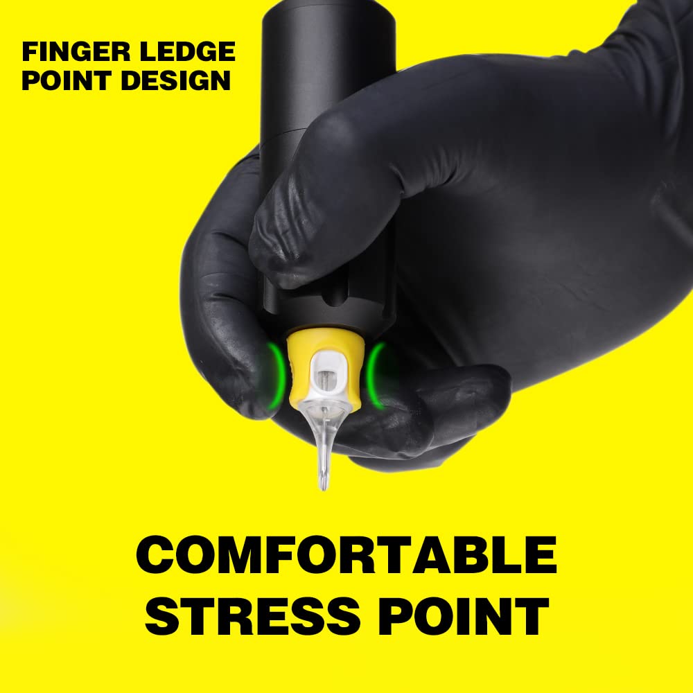 Hawink 3RL Tattoo Needles Cartridge #10 Bugpin 3 Round Liner X-Taper 16PCS with Membrane Professional Disposable Finger Ledge Cartridges EN05S-FG-16-1003RL