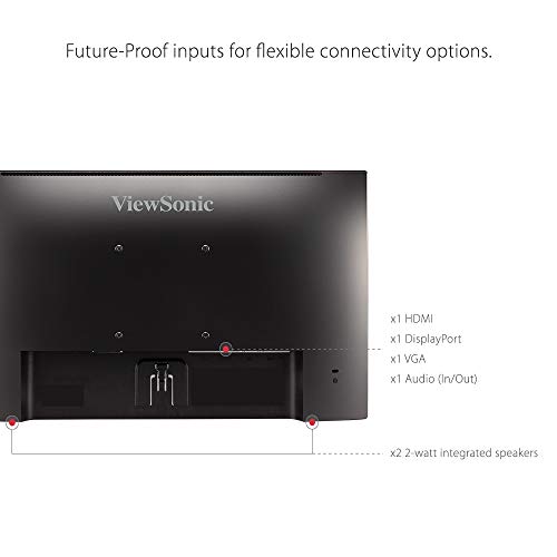 ViewSonic VA2256-MHD_H2 Frameless Dual Pack Head-Only 1080p IPS Monitors with HDMI DisplayPort and VGA for Home and Office Black (Renewed)