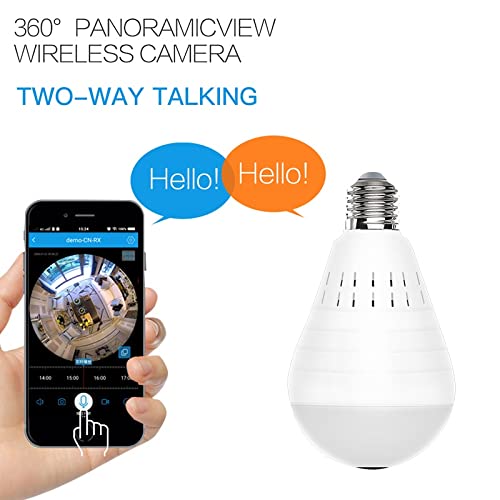 1080P Light Bulb Camera Garage Wireless Surveillance Camera Work with Alexa for Baby Room WiFi 2.4GHz E27-AOLANS
