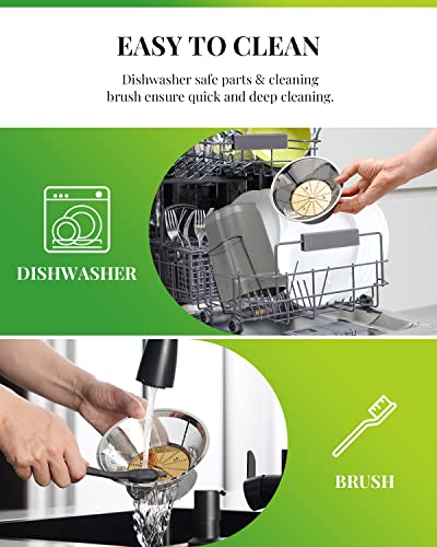 1300W GDOR Juicer with Larger 3.2” Feed Chute for Whole Fruits and Veggies, Titanium Enhanced Cut Disc, Full Copper Motor Heavy Duty Centrifugal Juice Extractor Machines, Dual Speeds, BPA-Free, Silver
