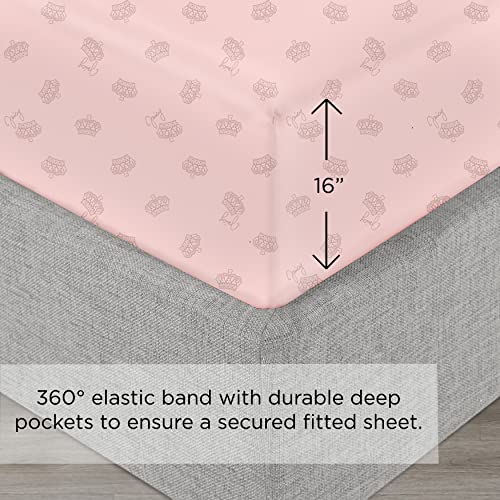 Juicy Couture β Microber Sheet Set | King Size Bed Sheets | 4 Piece Set Includes Fitted Sheet, Flat Sheet and 2 Pillowcases | Deep Pockets, Wrinkle Resistant and Anti Pilling