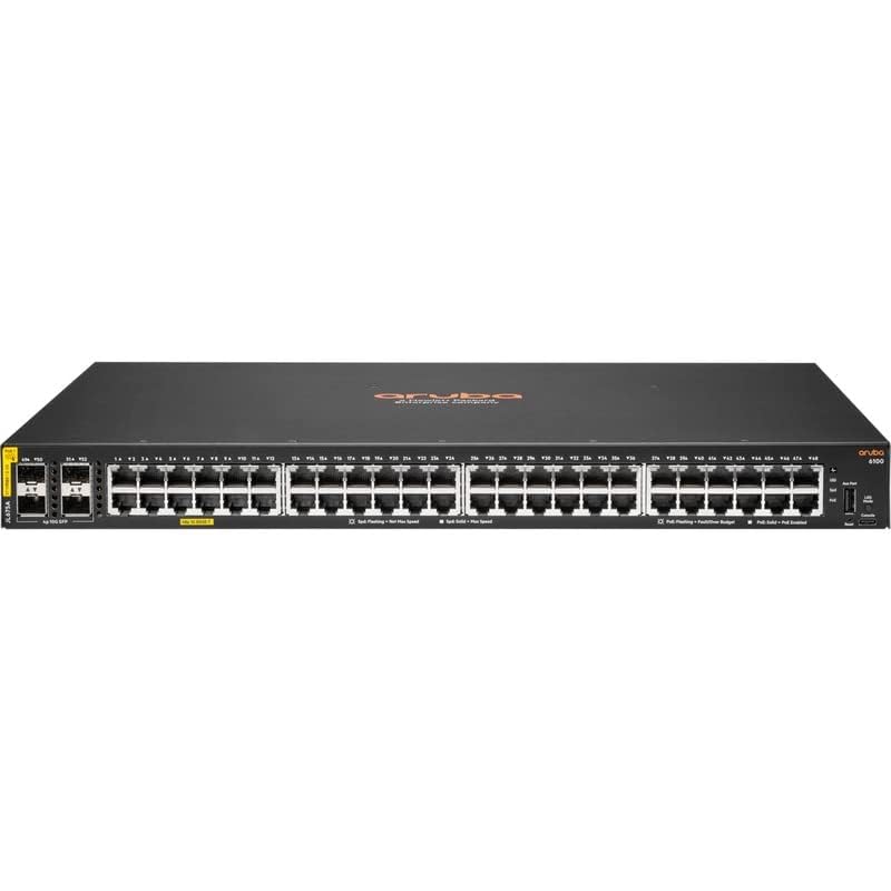 Aruba 6100 48G Class4 PoE 4SFP+ 370W Switch - JL675A Internal UPC no Localization/Cord