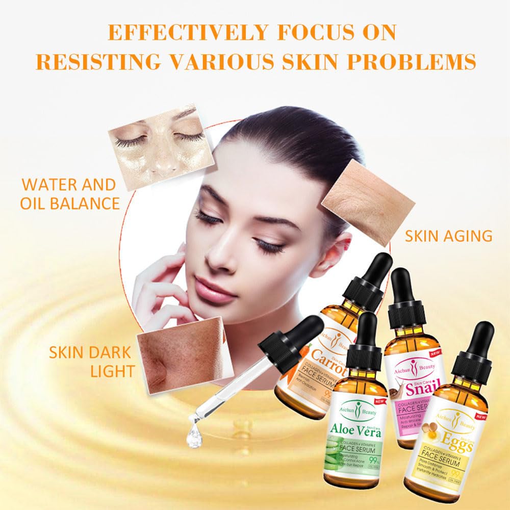 AICHUN BEAUTY Serum 99% Vitamin E Collagen Face Lifting Smoothing Oil Control Acne Perfecting Primer 4 Type (#04 CARROT)