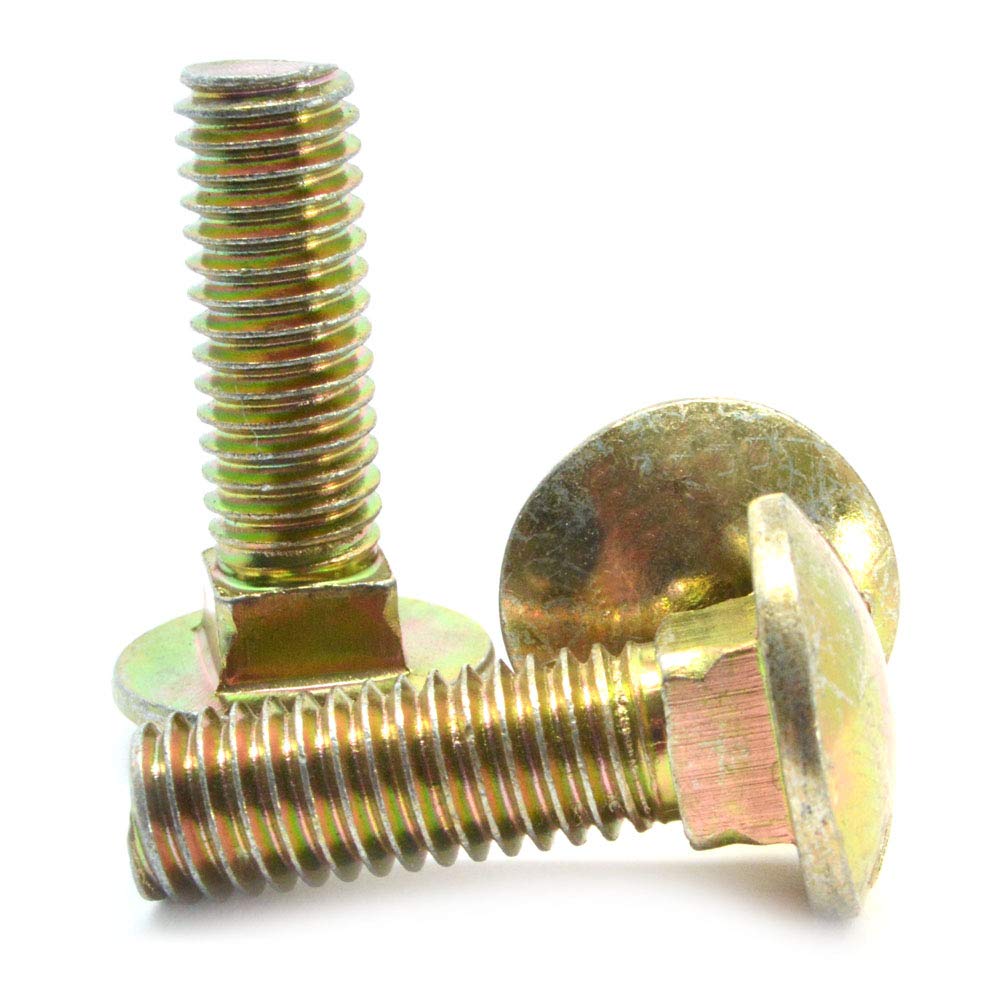 1/2-13 x 1 3/4 Coarse Thread Grade 8 Carriage Bolt Alloy Steel Yellow Zinc Plated Pk 325