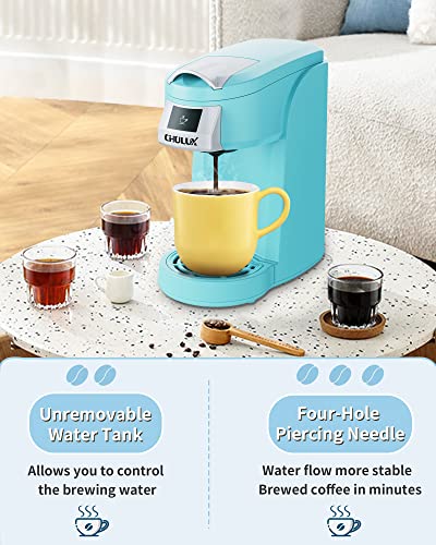 CHULUX Upgrade Single Serve Coffee Maker for K CUP, Mini Coffee Maker Single Cup 5-12oz Coffee Brewer, 3 in 1 Coffee Machine for K Cups Pod Capsule Ground Coffee Tea, One Touch Fast Brewing in Minutes