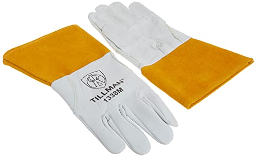 1338M Goatskin Tig Glove4 Cuff-Cd Medium by Tillman (1338 - MEDIUM), White