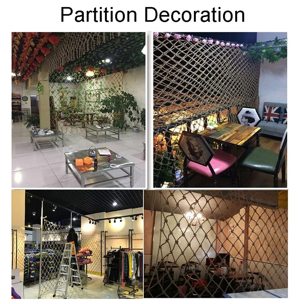 Mesh Stair Gate, Child Pet Cat Anti-Fall Net, Jute Hemp Netting, Ceiling Decoration Background Wall Decorative Hemp Rope, Safety Net for Outdoor Railing Child Protective Netting Rope Netting