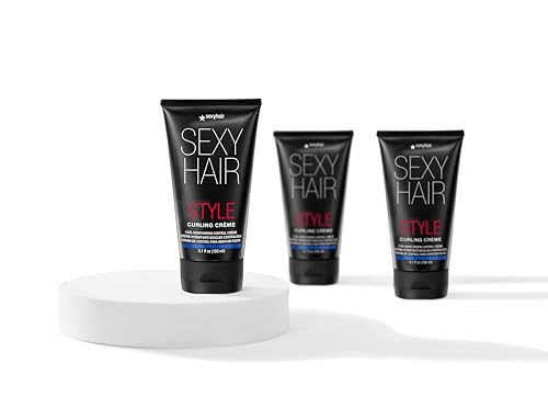 SexyHair Style Curling Crème Curl Moisturizing Control Crème, 5.1 Oz | Light Control | Maintains Moisture and Combats Frizz