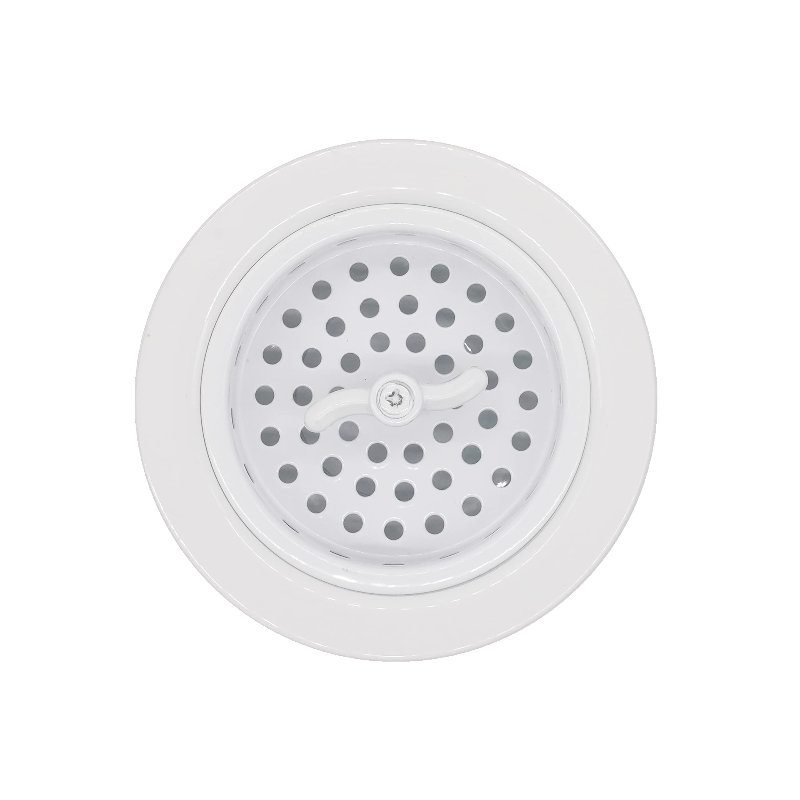 Westbrass CO2175-50 Combo Pack 3-1/2" Wing Nut Twist Style Large Kitchen Sink Basket Strainer and Waste Disposal Drain Flange with Stopper, Powder Coat Whte