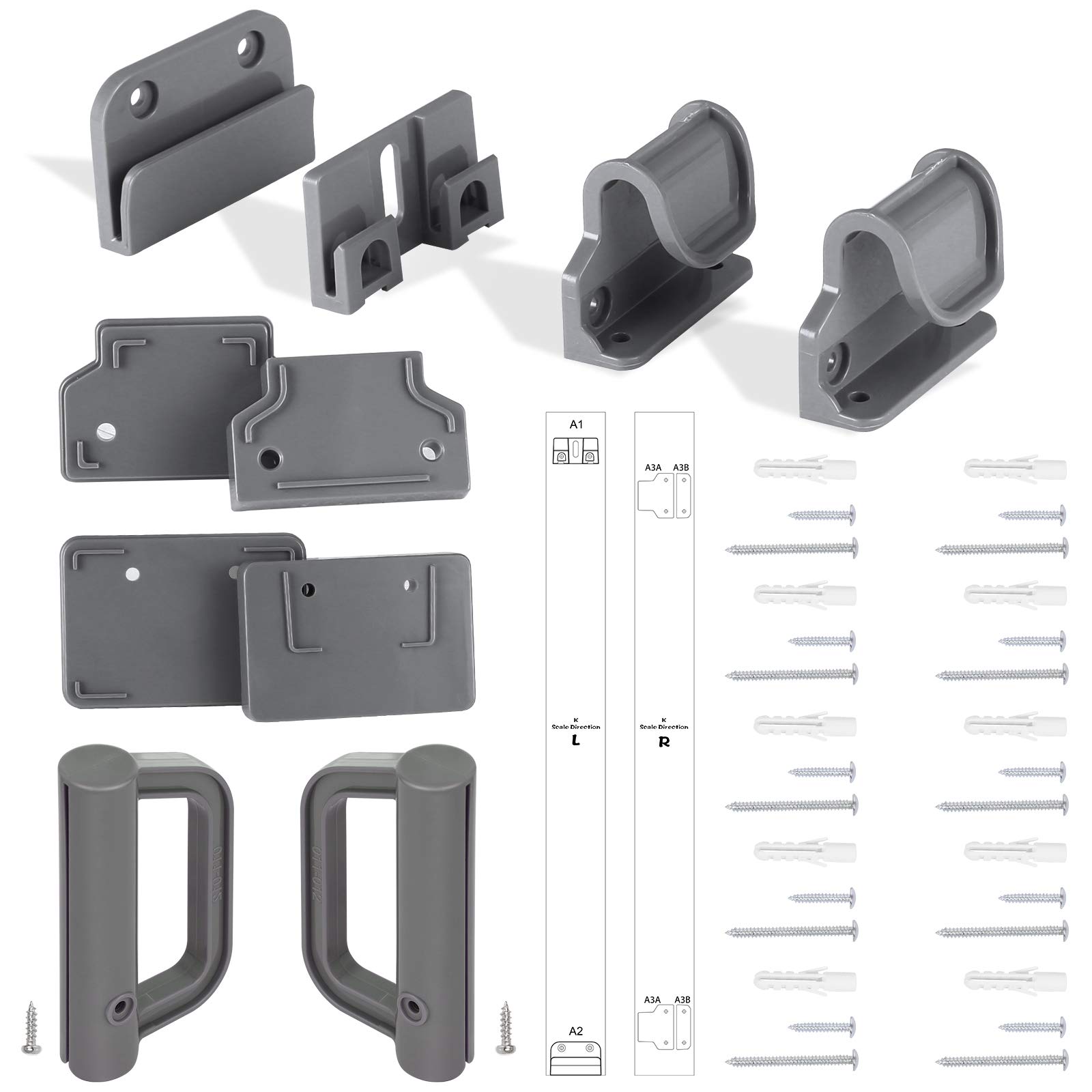 Babepai Hardware Replacement Parts Kit for Retractable Baby Gate, Full Set Wall Mounting Accessories Brackets Anchors Screws Wall Spacers Latches Repair Parts for Retractable Gate Asin B07TFS3V3Z