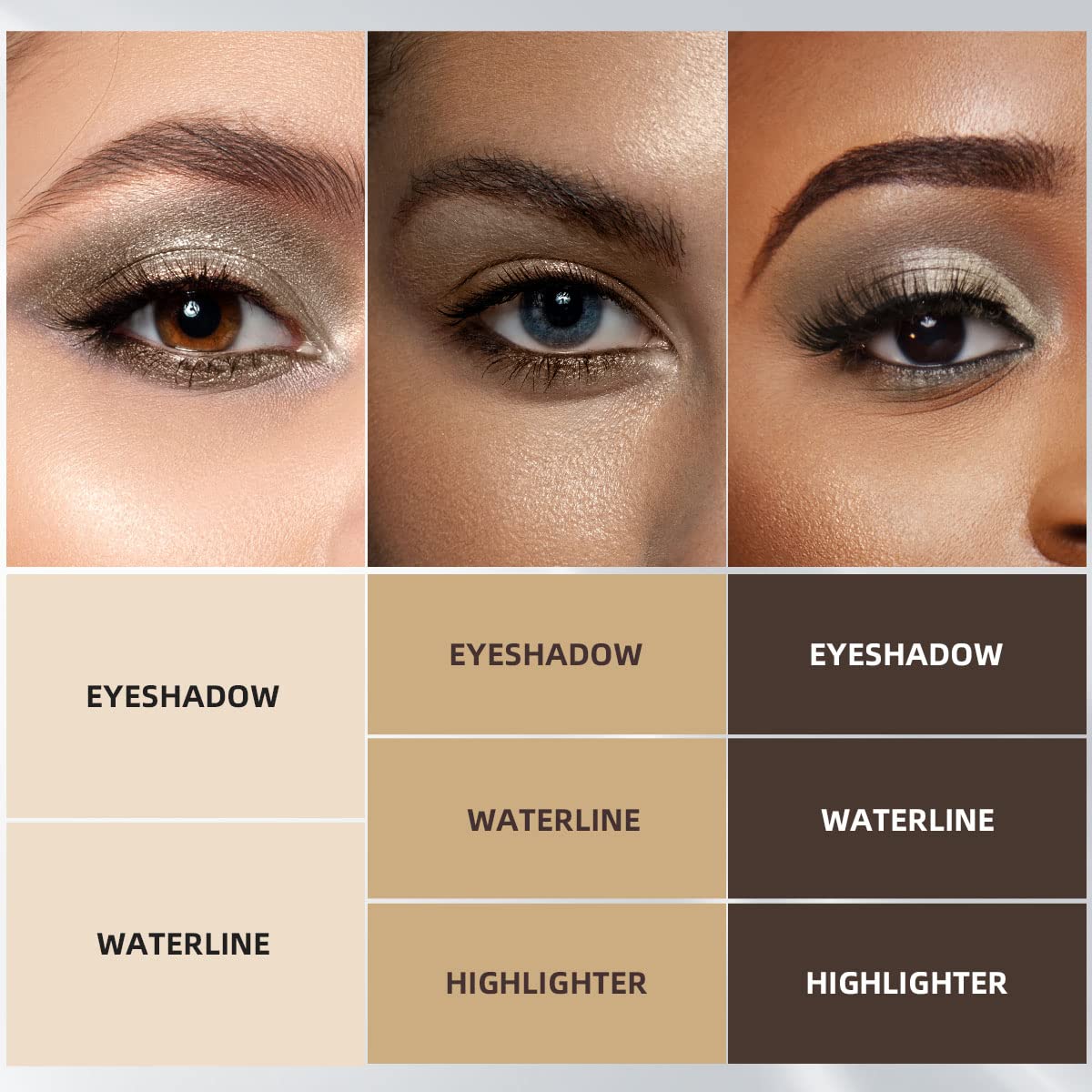 Cream Single Eyeshadow Stick with Blending Brush, Hypoallergenic Eye Shadow Stick Makeup, Pro Waterproof & Long Lasting Eye Brightener Stick, Eyeshadow Pencil Crayon Shimmer #06