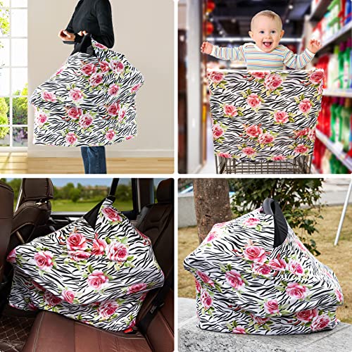 SYNPOS Nursing Covers for Breastfeeding, 360° Full Privacy Breastfeeding Cover, Multi-Purpose Baby Car Seat Cover, Shopping Cart Cover, Stroller Cover, Soft Nursing Apron for Breastfeeding