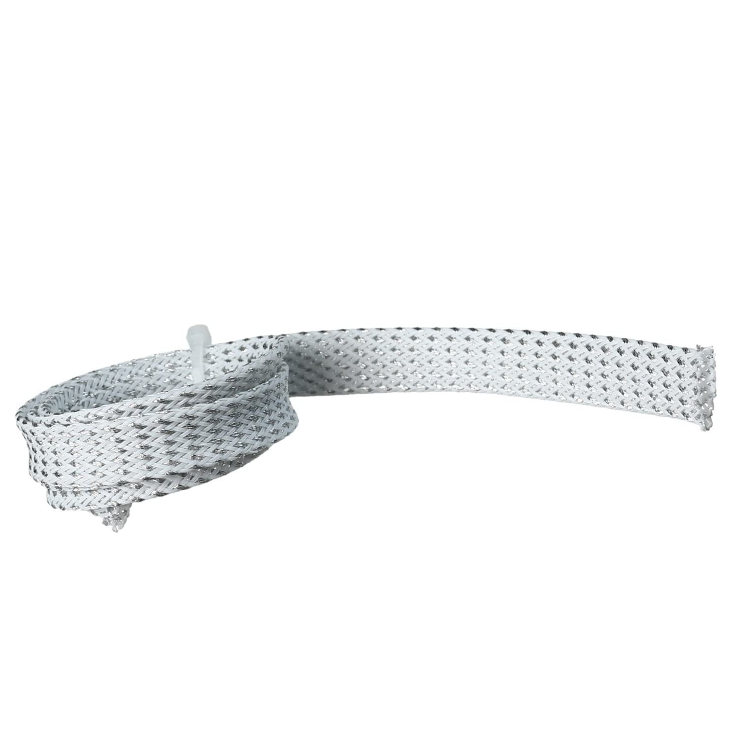 Aicosineg Cable Sleeve Braided Sleeving PET Wire Loom Tubing Cable 1.64ft-2/5inches Wrap Protector for HiFi Audio and Video Headphone Cable Protect Wires from Chewing of Pets Silver