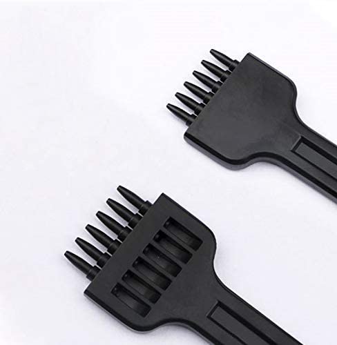 Citian Leather Round Hole Punching Tool 4mm 2/4/6 Claw Tooth Set for DIY Leather Craft (Black)