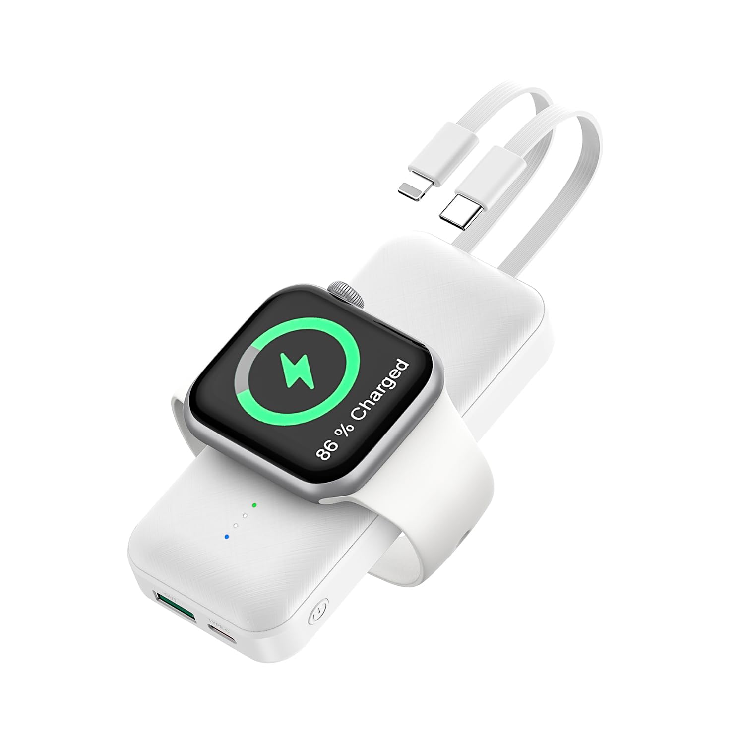 10000mAh Portable Apple Watch Charger,Mini Wireless Charger for iWatch,Fast Charging Power Bank with Built in Cable, Compatible with Apple Watch Series 9/Ultra/ 8/7/6/Se/5/4/3/2/iPhone/Samsung