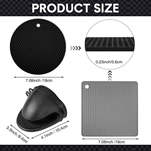 12 Pack Silicone Trivet Mats Hot Pads with Silicone Oven Mitts Non Slip Silicone Pot Holders Heat Resistant Trivet Pads Silicone Cooking for Kitchen Counter Table Placemats