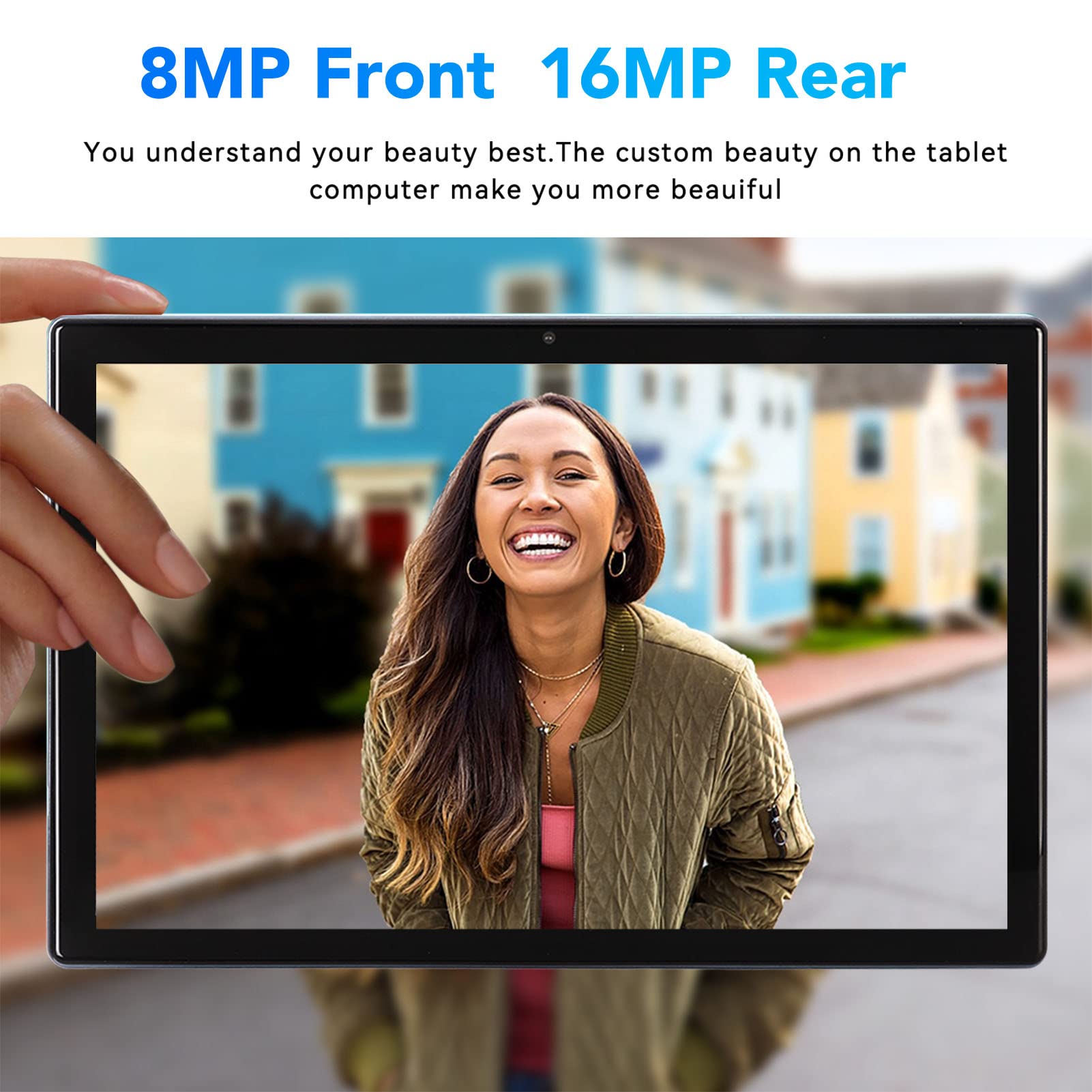 10.1 Inch FHD Tablet, 128GB Expandable 2 in 1 Phone Tablet Dual SIM Dual Standby 100β240V Octacore CPU Stereo (US Plug)