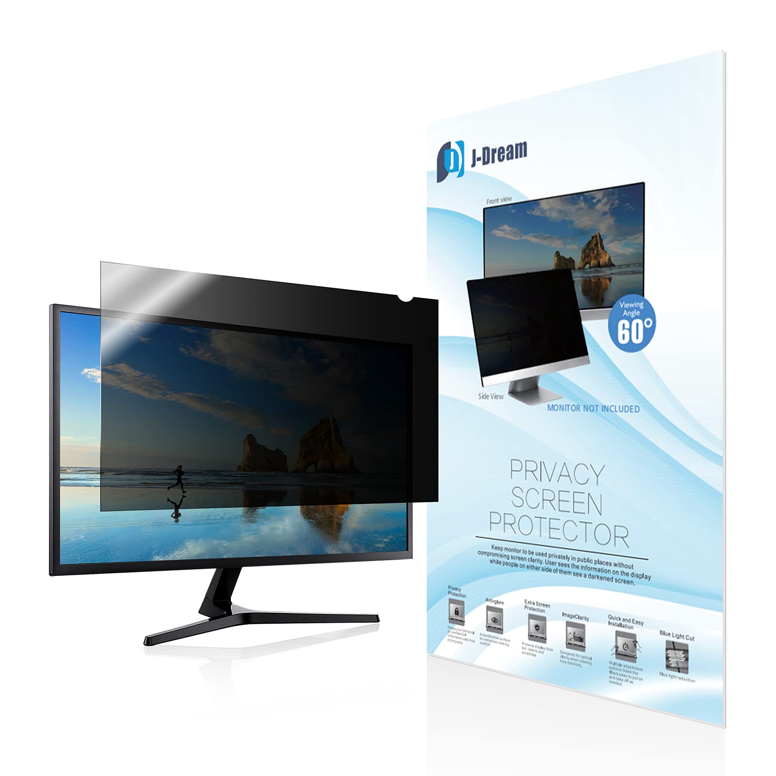 19.5 Inch Privacy Screen Filter for Widescreen Monitor (16:9 Aspect Ratio) - Please Measure Carefully!