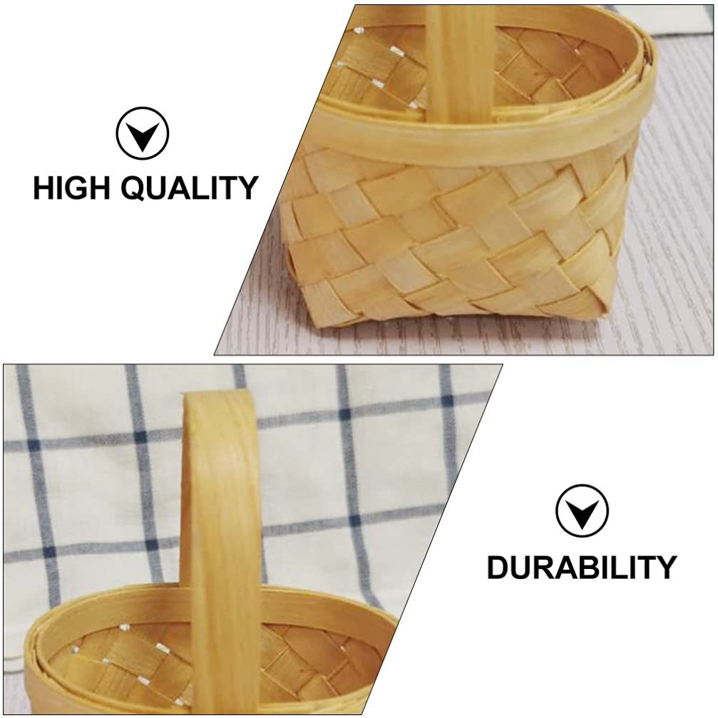 Hemoton 4pcs Candy Basket Small Basket Toys Snacks Containers for Kids Wooden Tray Rustic Decor Tiny Containers Snack Containers Small Craft Basket Child Mini Wood Chips Small Candies