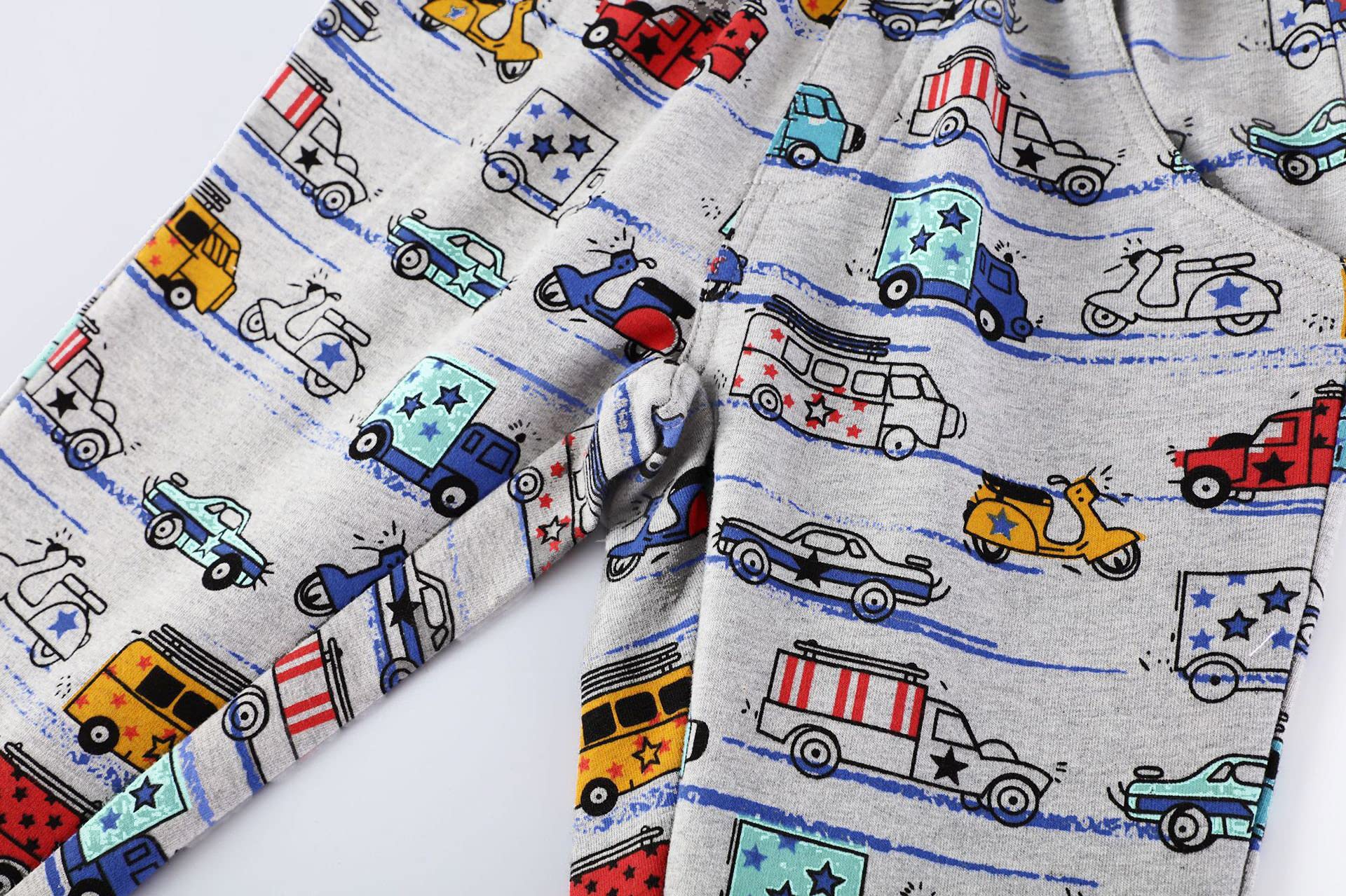 DDSOL Toddler Boy Clothes 2Pcs Vehicle Cars Sweatshirt and Jogger Sweatpant Set Kids Fall Winter Playwear Outfits 3T