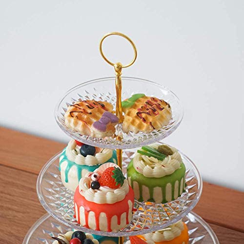 Artliving Acrylic Clear 3-Tier Cupcake Stand Cake Stand Dessert Stands Plate Tea Party Serving Platter Display Tower
