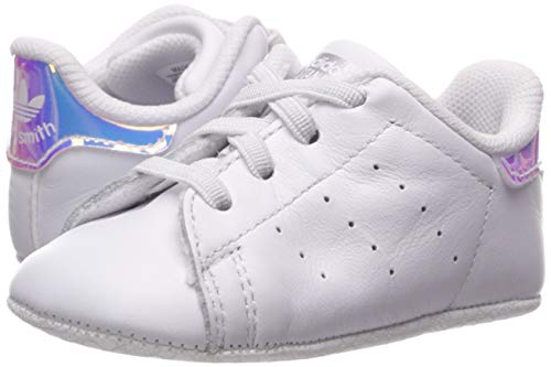 adidas Originals baby boys Stan Smith Sneaker, White/White/Silver Metallic, 3 Infant US