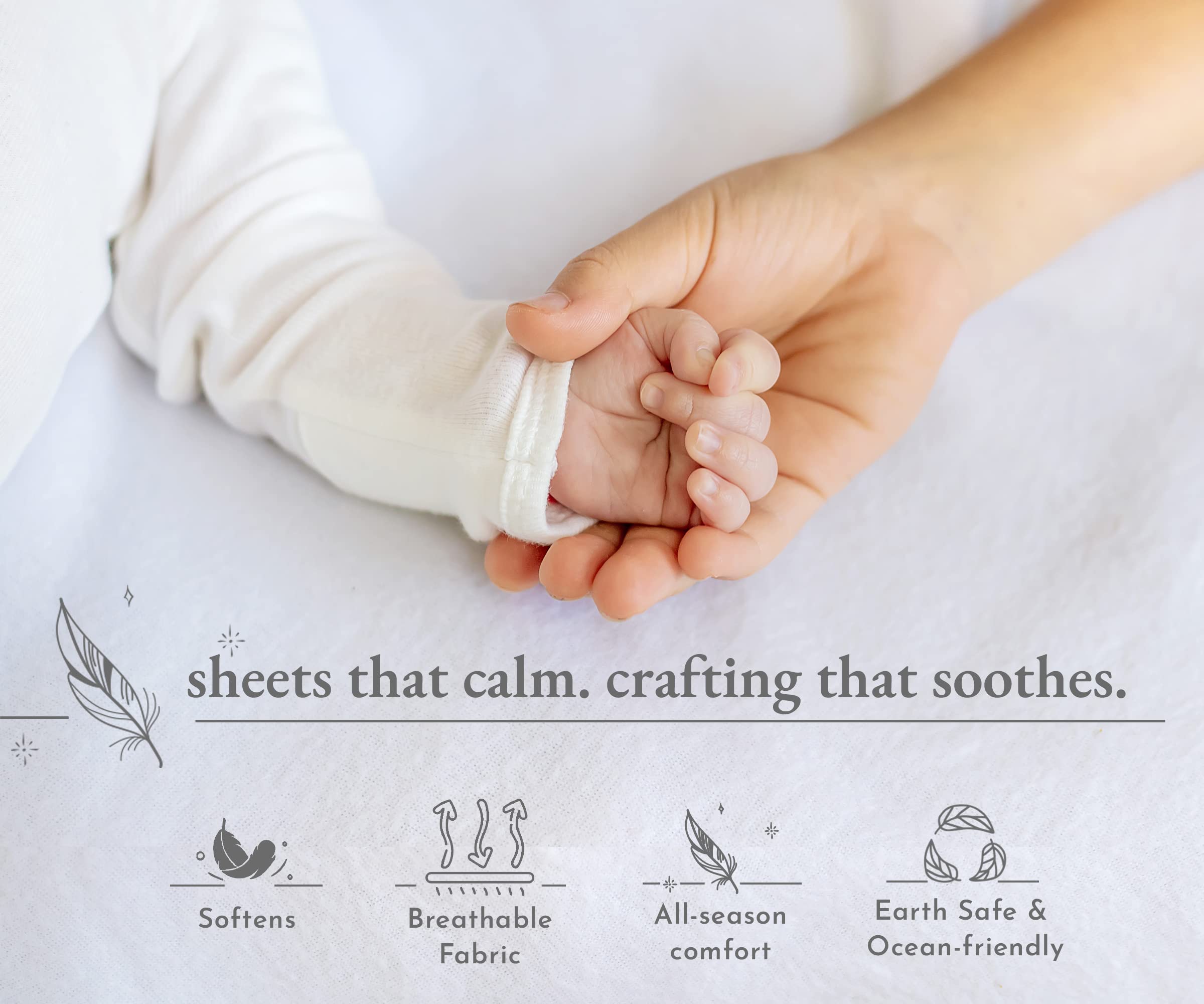 100% Organic Cotton Crib Sheets for Boys or Girls, Set of 2 Fitted Sheets, Cooling & Softest Baby Crib Sheets for Girl, Crib Mattress Sheet or Toddler Bed Sheets, Percale (Dark Gray)