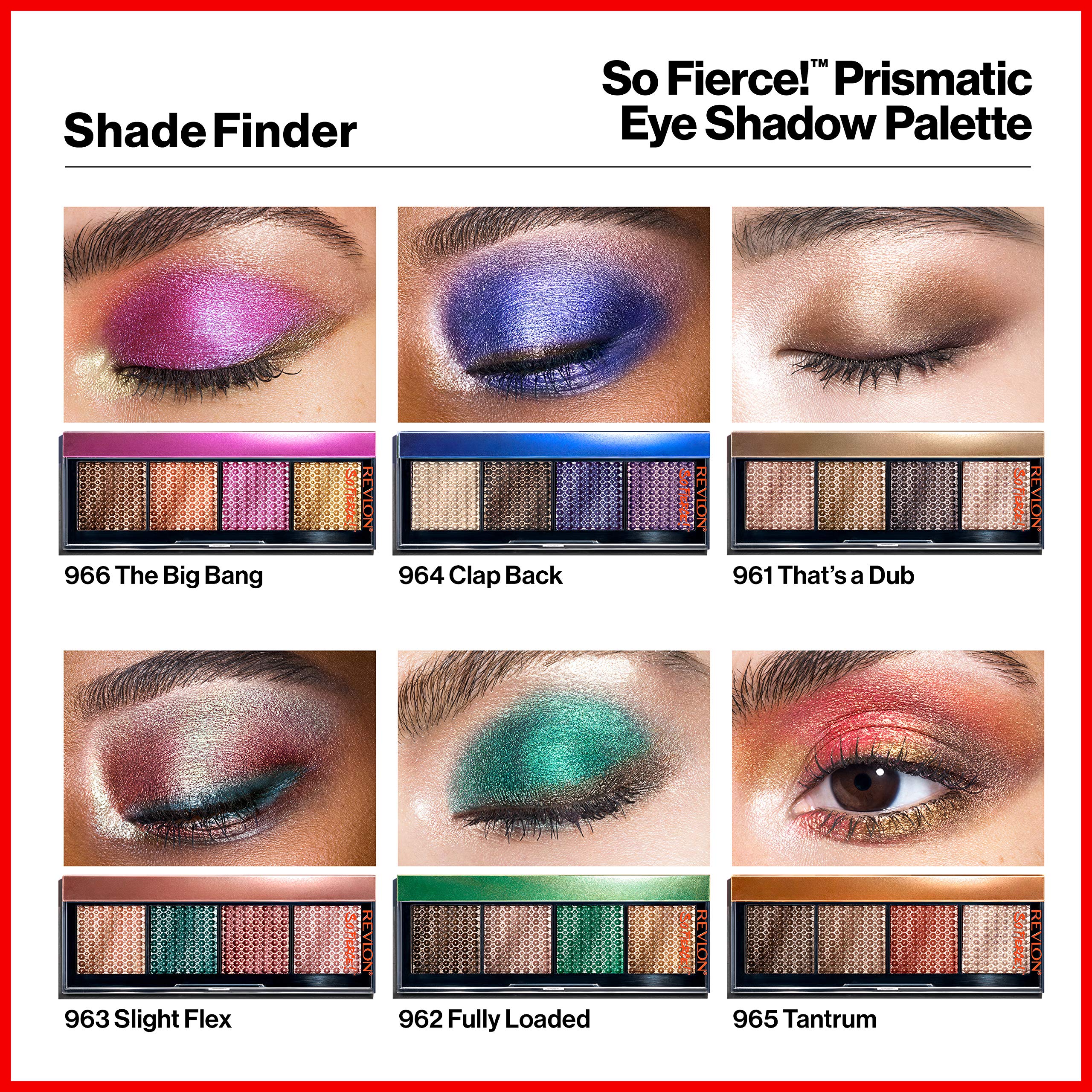 Revlon So Fierce Prismatic Eyeshadow Palette, Eye Makeup, Ultra Creamy Pigmented in Blendable Matte & Pearl Finishes, 962 Fully Loaded, 0.21 oz