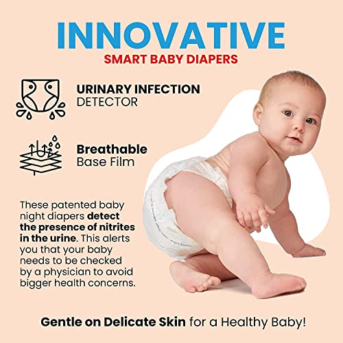 Smart Baby Diapers - Urinary Tract Infection Detection - Hypoallergenic - Paraben Free - Dye Free (Size 4, 80 Count)