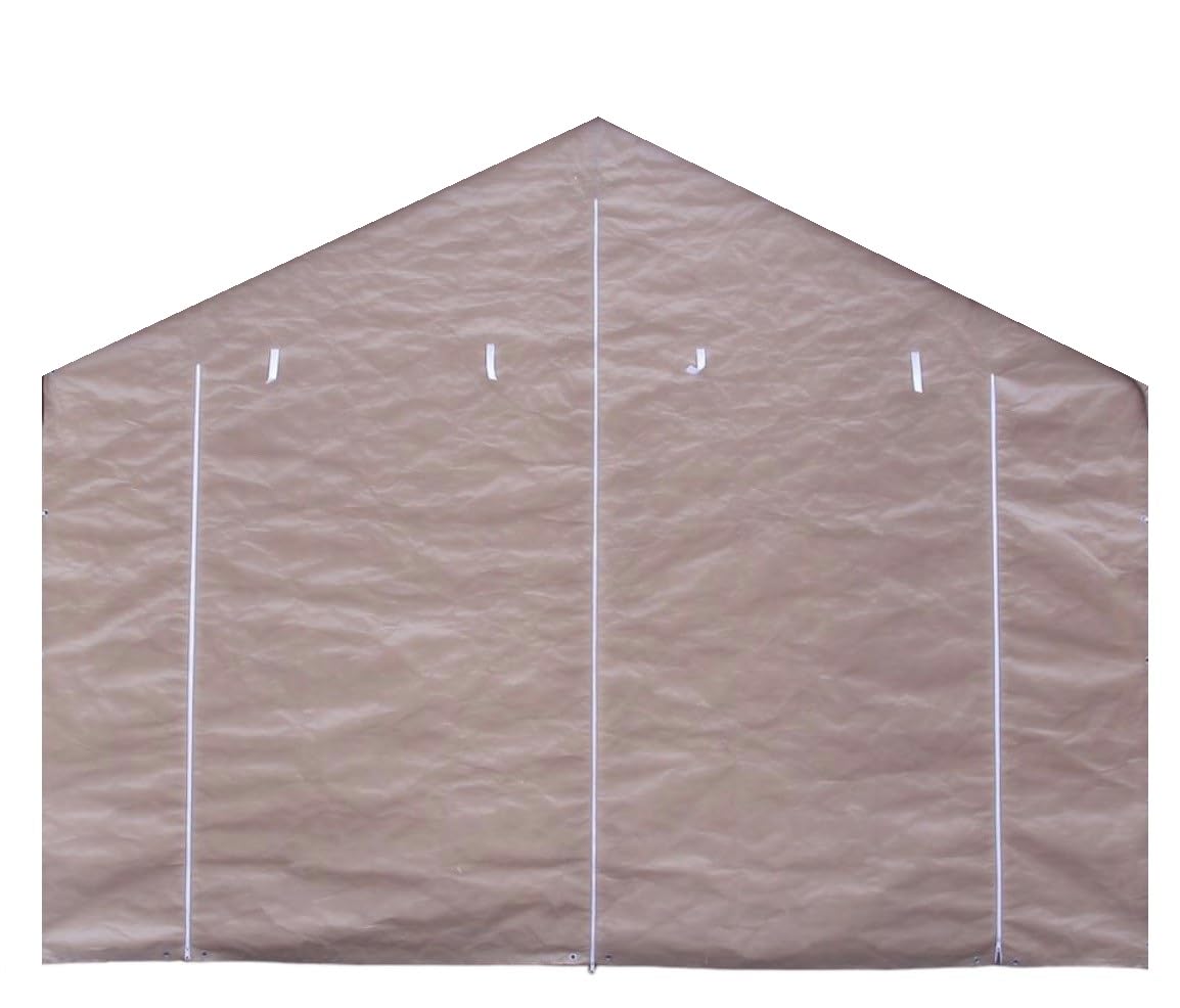 10' x 20' Tan Canopy Entrance Panel with Zippers (Front Panel)