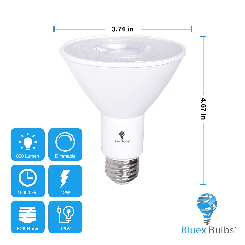 10 Pack PAR30 Outdoor LED Flood Light Bulb 12W 100 Watt Equivalent 900 Lumens Dimmable Waterproof E26 3000K Warm White LED Flood Light Bulbs for Security Led Spotlight Bulb Led Recessed Light Bulbs