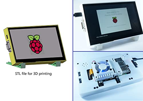 ElecLab 7 Inch 800x480 DSI Touchscreen Monitor Capacitive LCD Display RS232/RS485 Speaker Bracket for RPI 4B 3B+ 3B 3A+ 2B B+