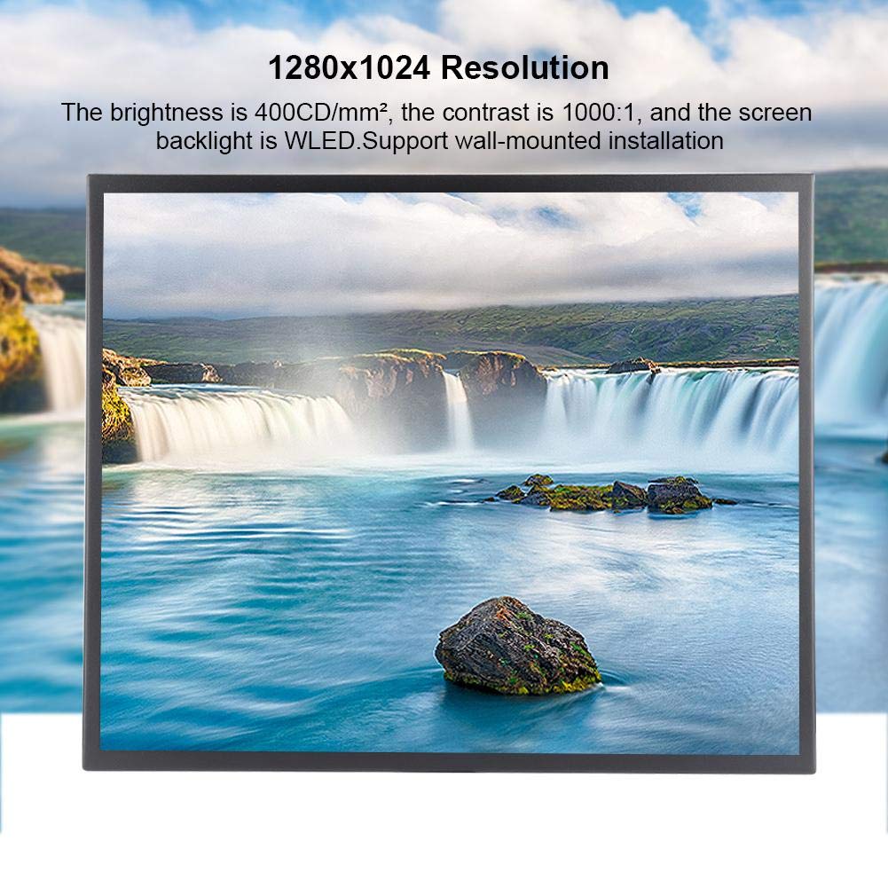 Bewinner1 19 Inch Portable Monitor, Resistive Touch Screen 1280 x1024 HD All-Metal Wall mounting Computer Display Supports HDMI/VGA/AV/BNC/USB Input Industrial Monitor