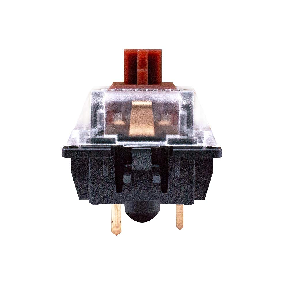 Granvela Gateron KS-8 Brown Switches with Black Bottom, Smooth Tactile Feedback, 55g Actuation Force, 3-pin Design, Compatible with Cherry MX Keyboards, 65-Pack