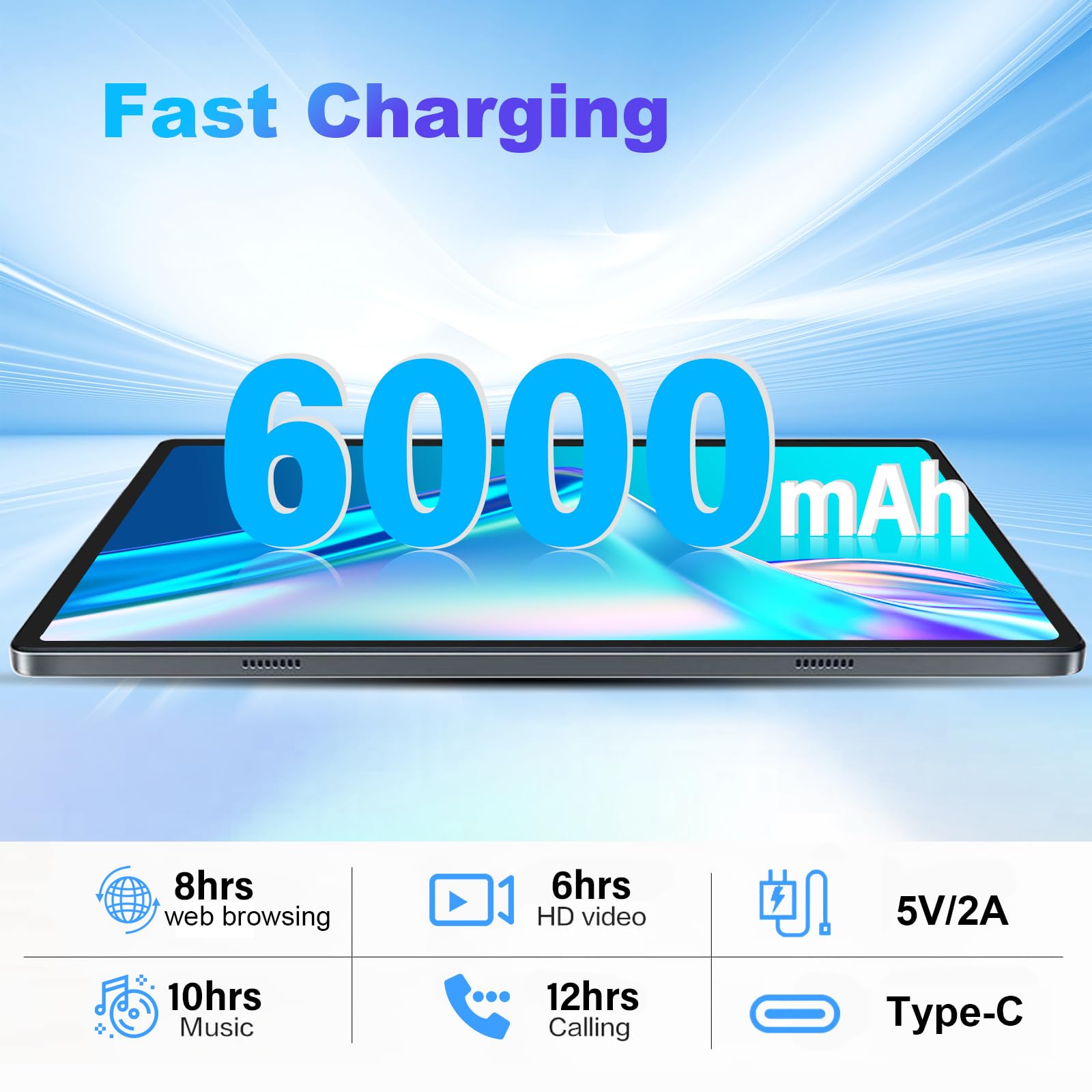 10 inch Tablet Android 12 Tablet 4GB RAM 64GB ROM 128GB Expand, Android Tablet WiFi, HD IPS Touch Screen, Dual Camera, Dual Speakers, 6000mAh Battery, Bluetooth, FM, Google GMS Certified