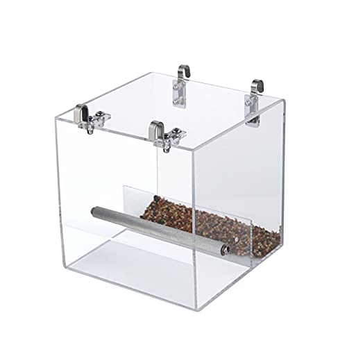 Bird Feeder Seed Catcher Tray Hanging Cup Food Dish for Cage for Small Birds Lovebirds Cockatiels Canaries Sun Conures, Second Generation Bird Feeder