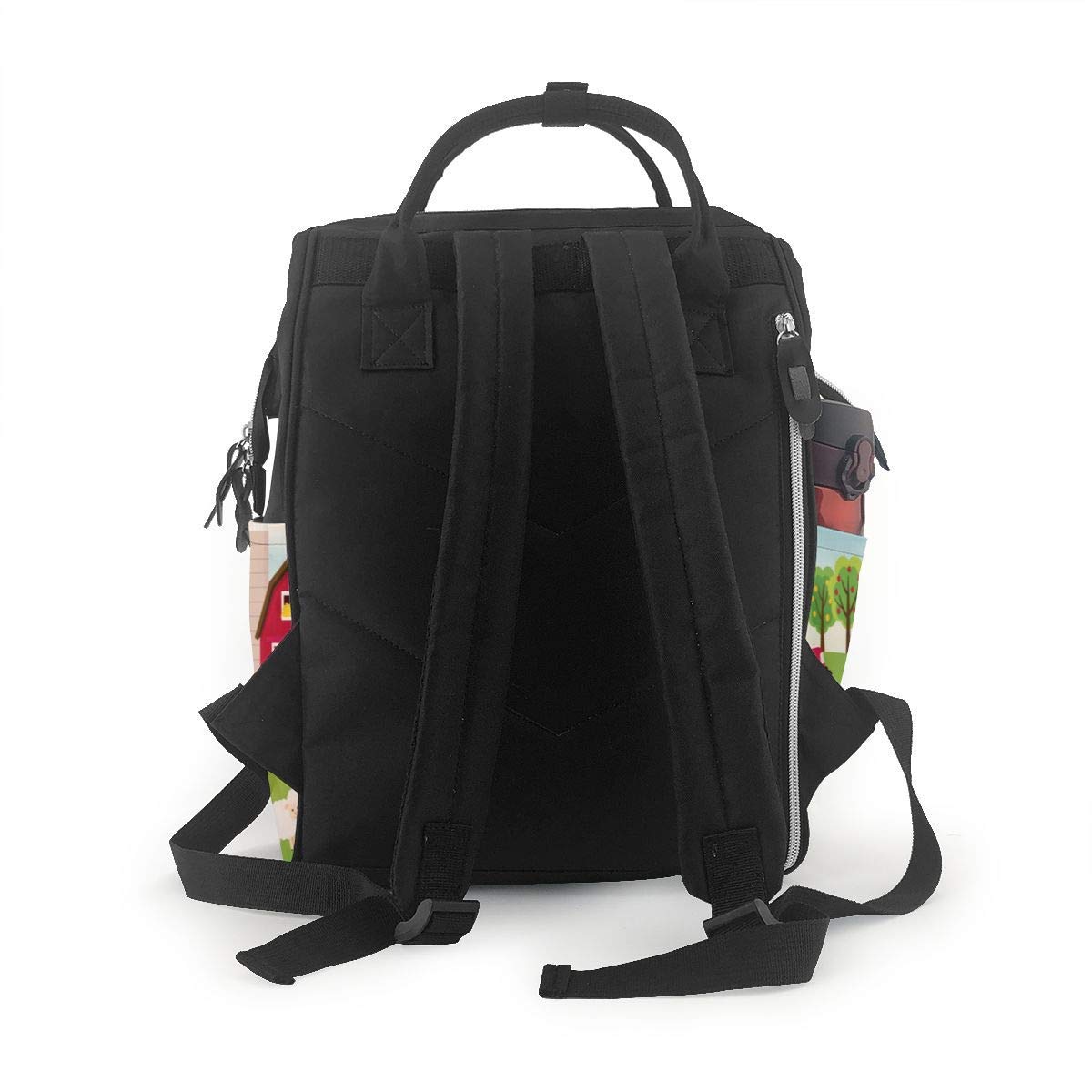 GREATN Farm Animals Diaper Bag Backpack, Multi Function Nappy Bag Large Capacity Mommy Backpack Organizer for Baby Care Baby Bag for Mom and Dad, multi, OneSize