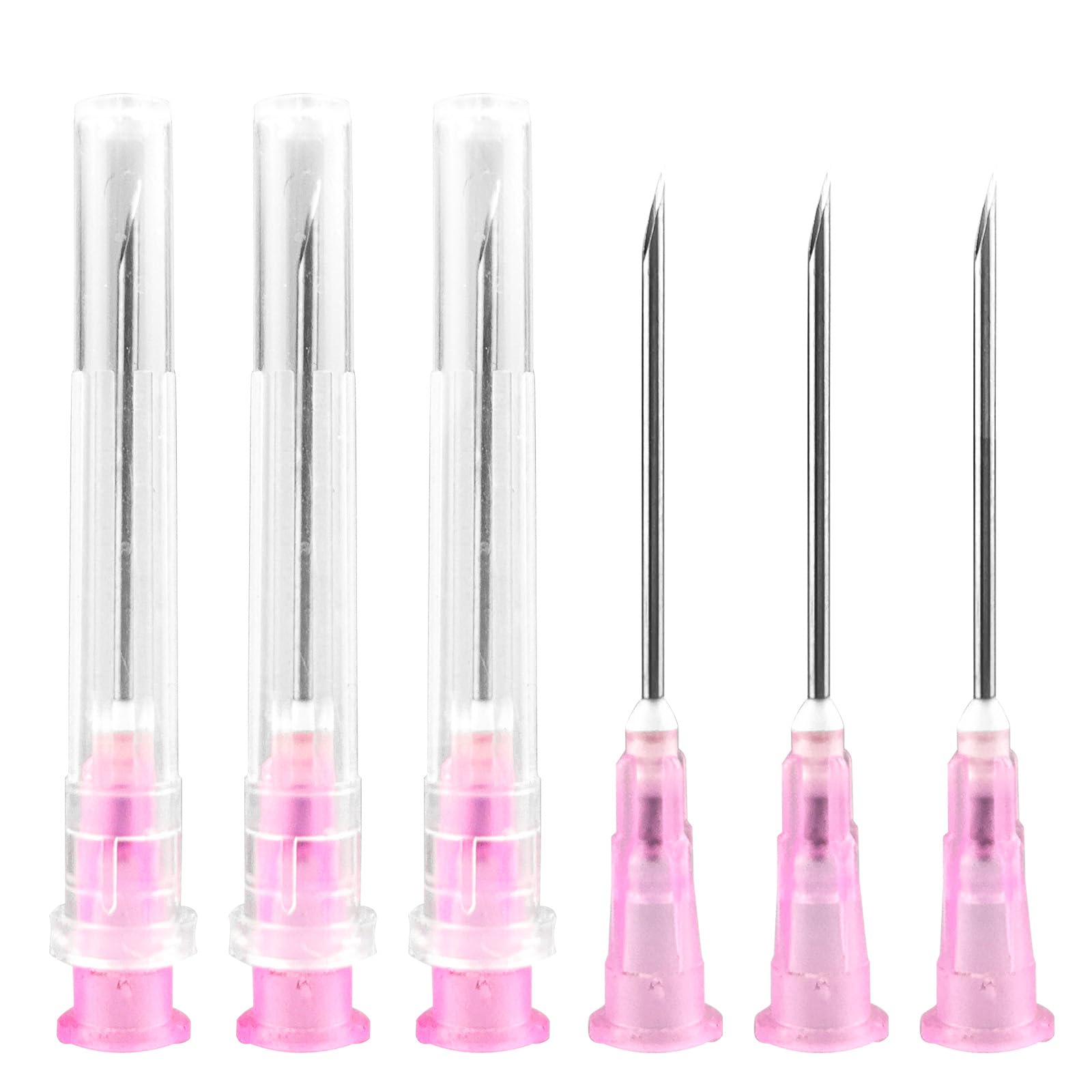 100Pack -18Ga 1inch(25mm) Dispensing Needle,Individual Package of Injection Syringe Accessories with Luer Lock,Suitable for Refilling Liquid, Inks,Livestock and Industry(1.2*25mm)âŚ