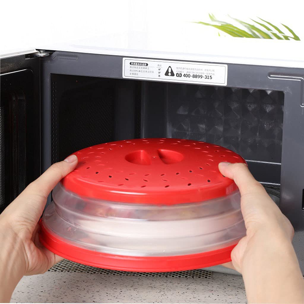 10.5 Inch Collapsible Microwave Splatter Cover For Food With Silicone Mats, Dishwasher-safe, Microwave Plate Cover With Steam Vent,BPA-Free Silicone & Plastic (blue)