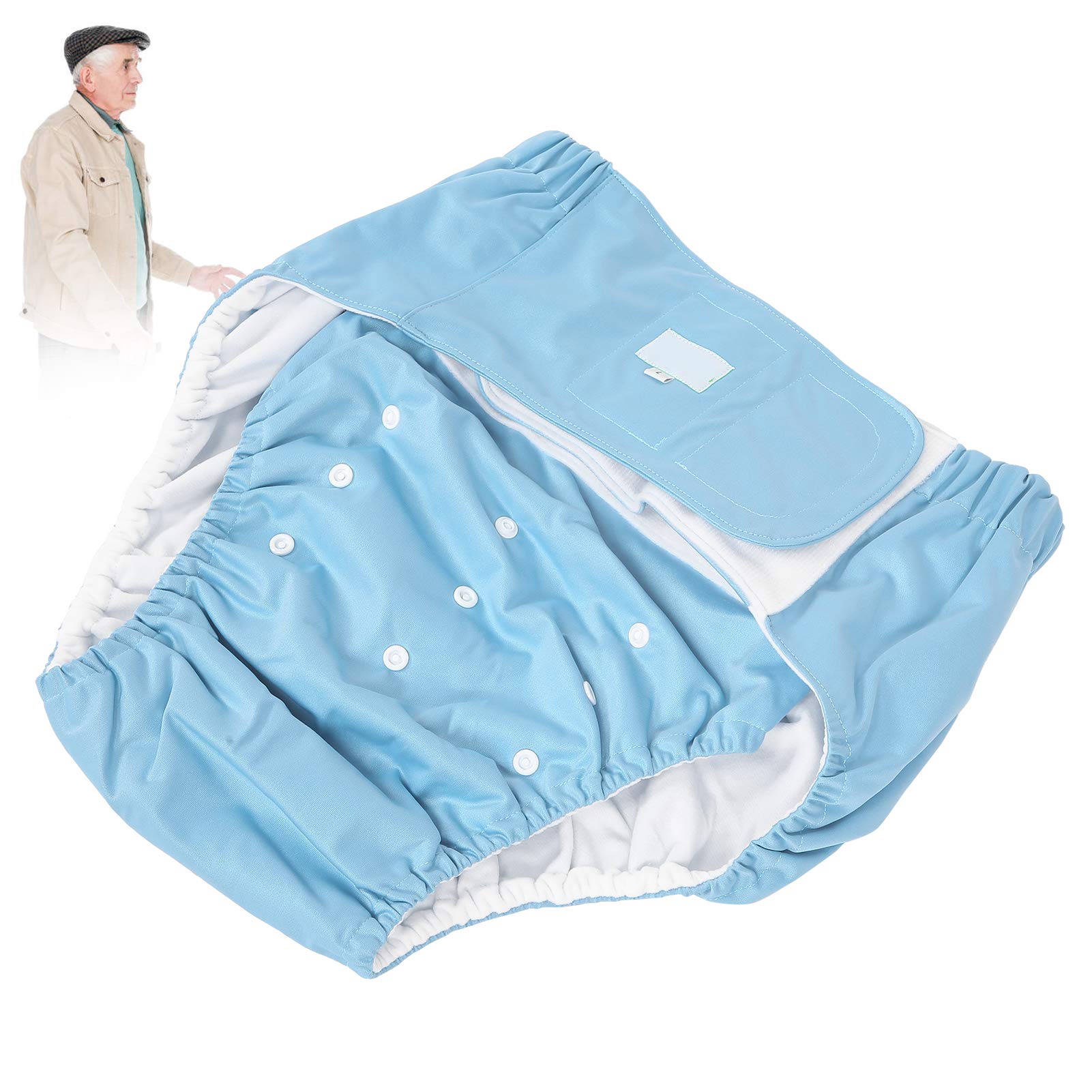 Adult Cloth Diaper Washable Diapers Elderly Cloth Diaper Breathable Incontinence Pants Reusable Adjustabl Underwear Overnight Leakfree for Elderly Incontinence Care(Blue)