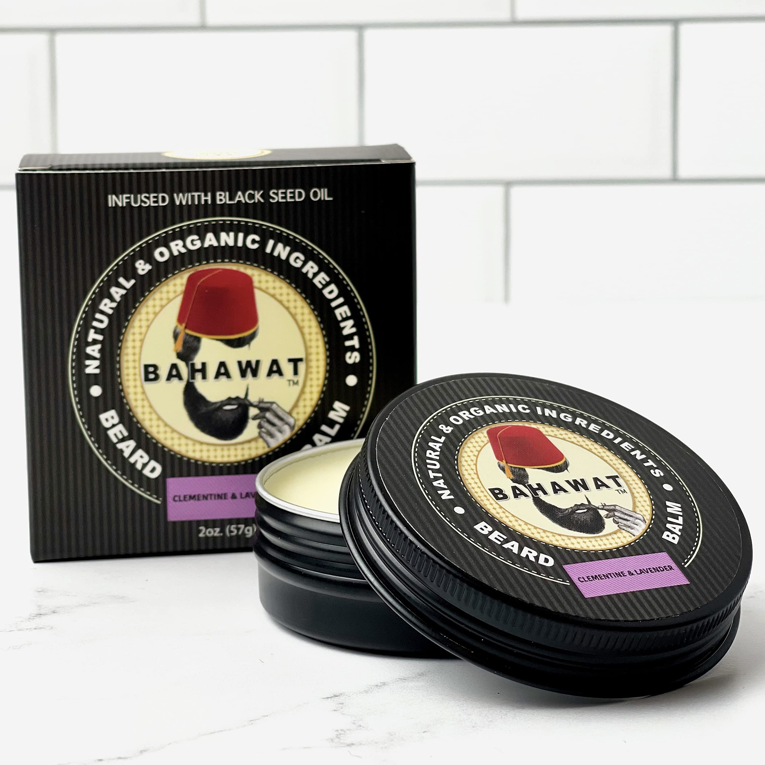 BAHAWAT Clementine & Lavender Beard Conditioner - Styles, Strengthens & Softens - Natural & Organic Formula - ZERO GRIT - Reduces Itch, 2 ounce