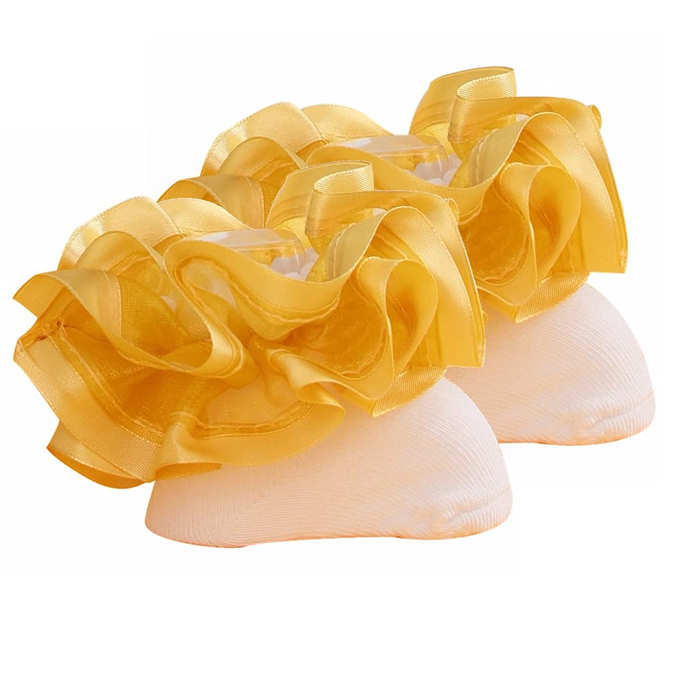 Hopply 3D Three-dimensional Ruffled Lace Cotton Socks,Cute Double Big Lace Dress Princess Socks for Girls