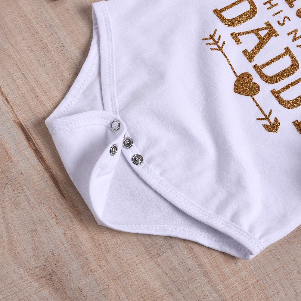 4Pcs Infant Baby Girls Arrow Letters Romper Top+Long Floral Pant Leggings+Warm Hat+Headhand Bodysuit (0-3 Months, White&Floral)
