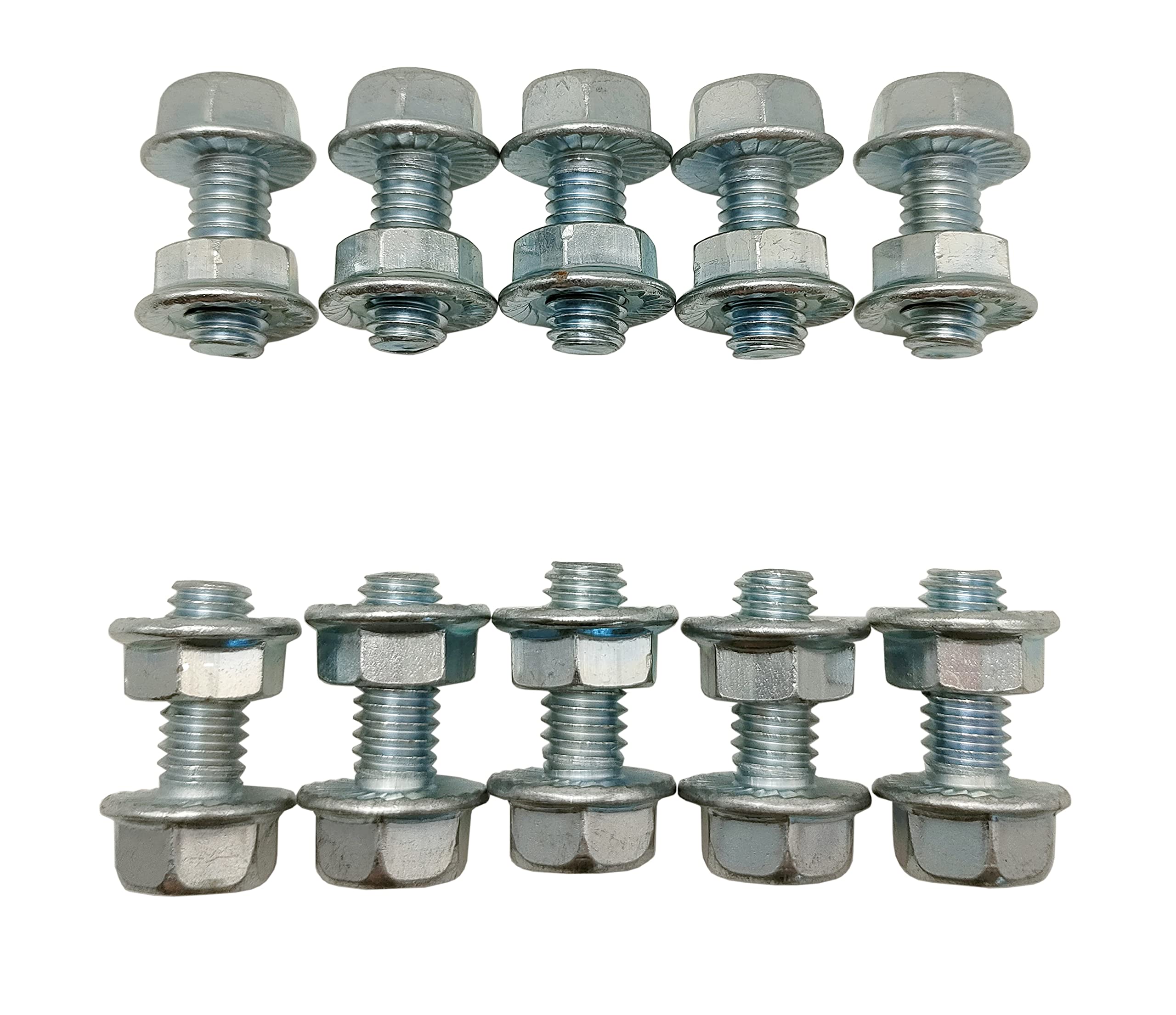 goodparts 516 Flanged Hex Head Bolts, 516 Flanged Nuts, Flanged Hex Head Screws, Grade 5, Fully Threaded, 10 Pack (516 inch -18 x 34 inch )