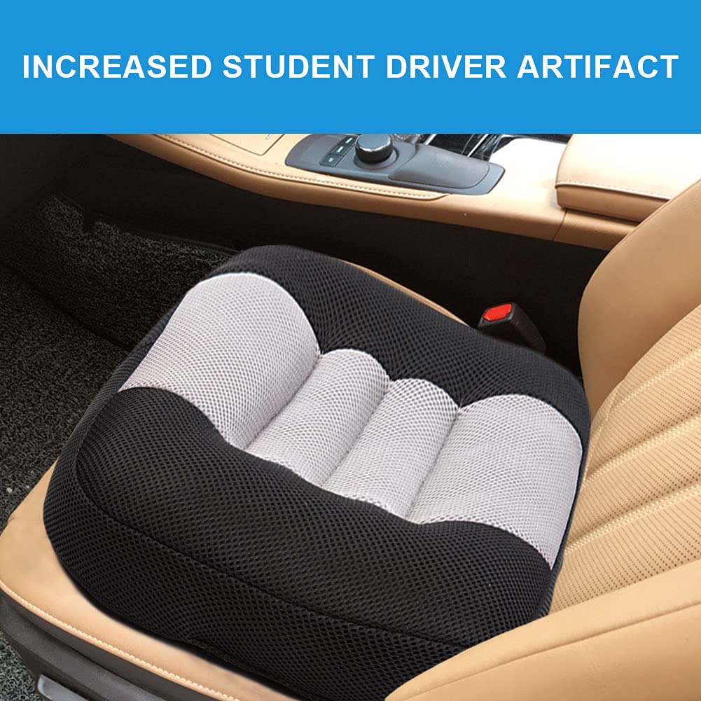 Car Booster Seat Cushion Heightening Height Boost Mat, Breathable Mesh Portable Car Seat Pad Angle Lift Seat for Car, Office,Home (Pure Black)