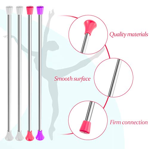 4 Pieces Twirling Batons Unisex Kids' Gymnastics Twirling Baton Dance Baton for Talent Shows, Artistic Dancing, Baton Twirling, Pink, White, Purple