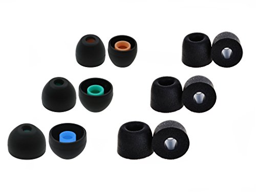 12 pcs (BHB-BMF-sB) S/M/L Hybrid and Memory Foam Replacement Set Earbuds Eartips Adapters Compatible with Sony in-Ear Earphone Headsets